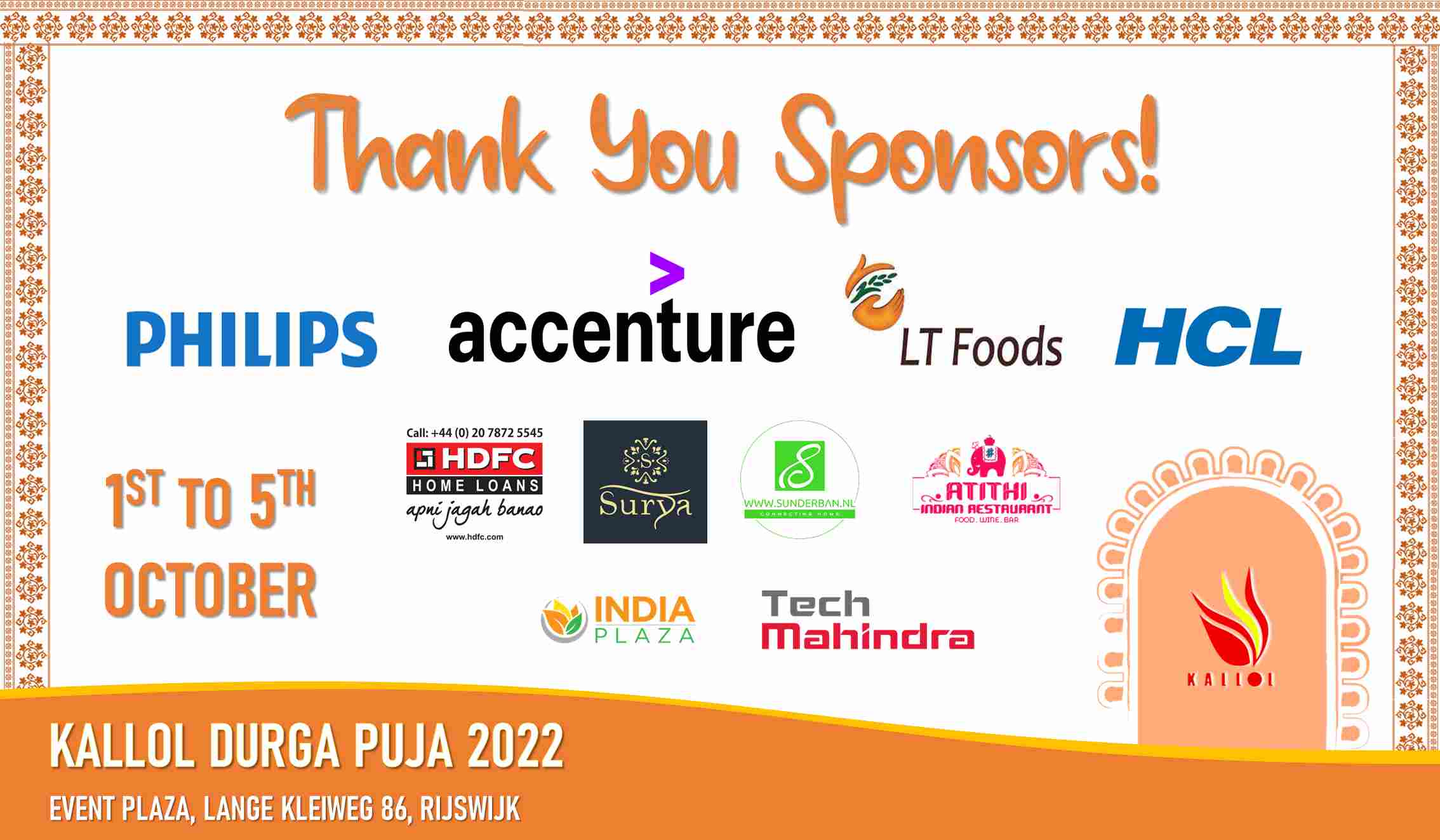 Our Sponsors - Kallol- The Indian Bengali Association in The Netherlands